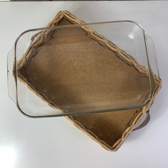 Pyrex | Kitchen | Vintage Pyrex 233 Casserole Dish And Wood Tray | Poshmark